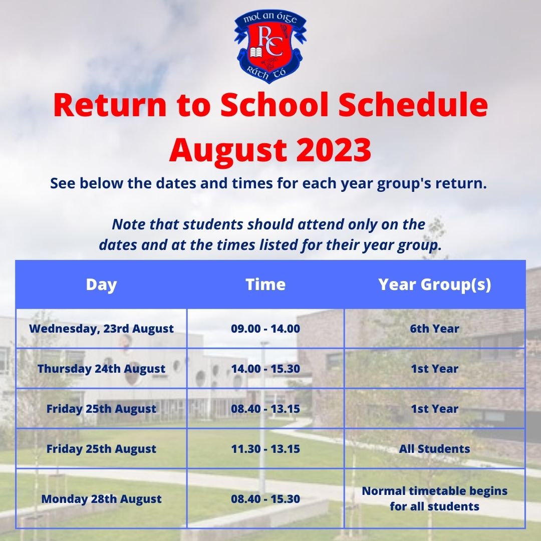 Welcome Back! August 2023 - Ratoath College